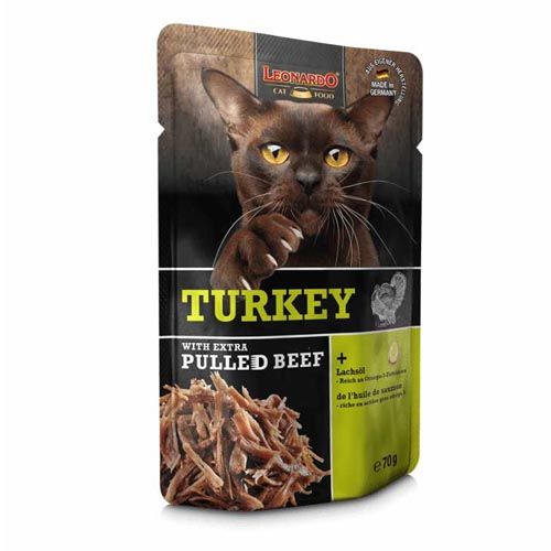 Leonardo Turkey + Extra Pulled Beef (Sachets) 16 x 70 gr